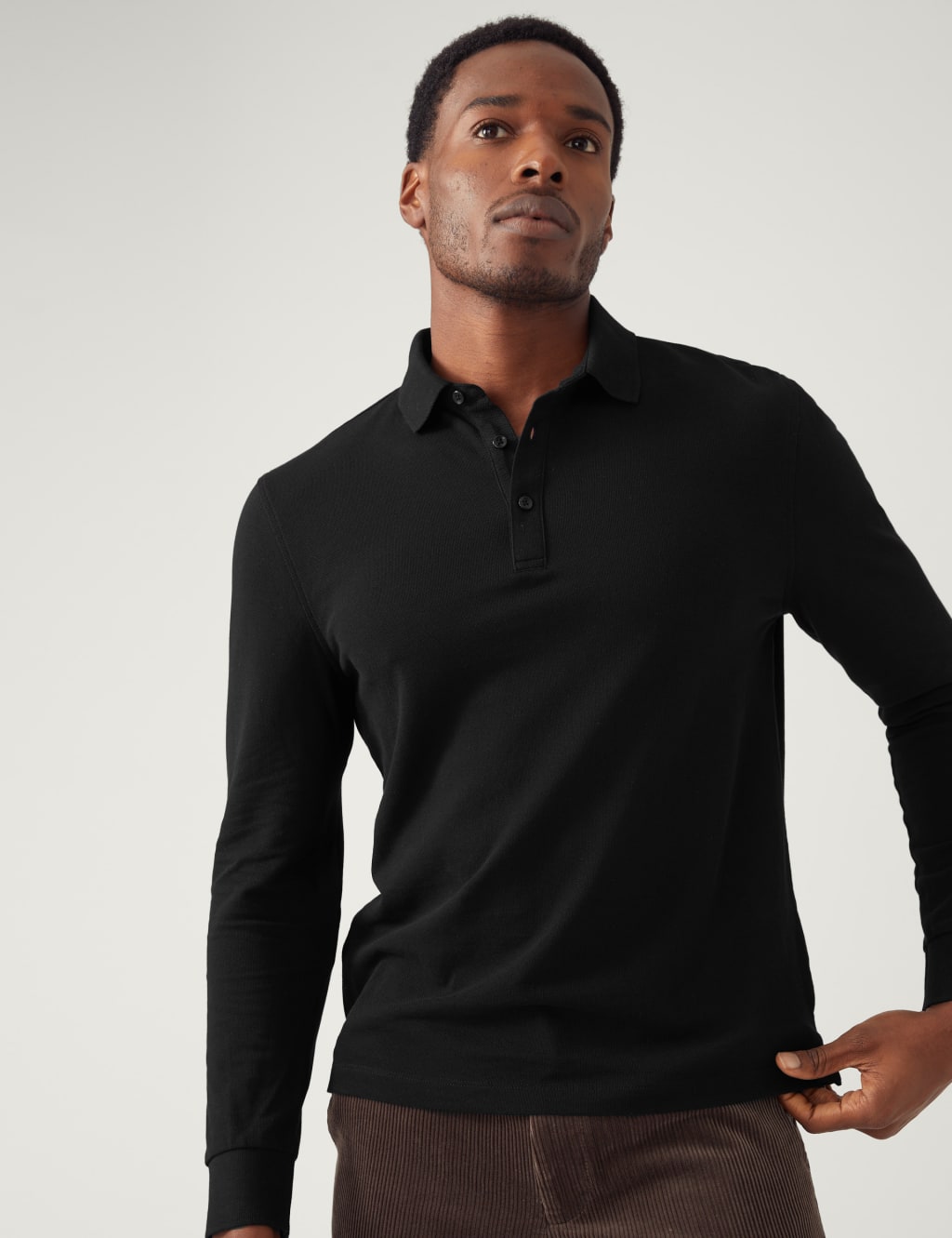 Long-sleeved Men’s Polo Shirts | M&S