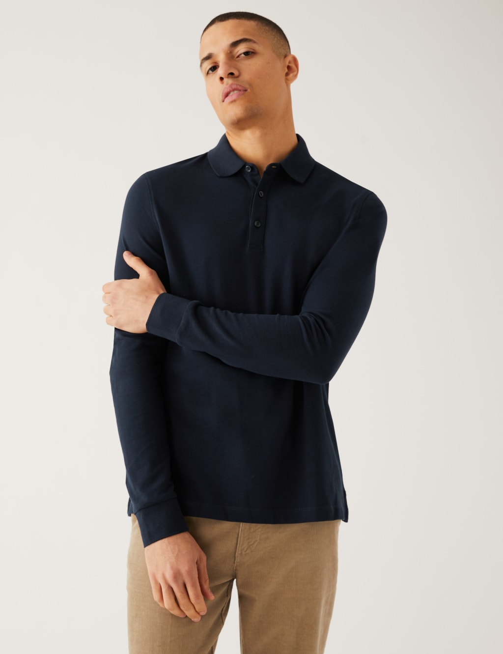 Long-sleeved Men’s Polo Shirts | M&S