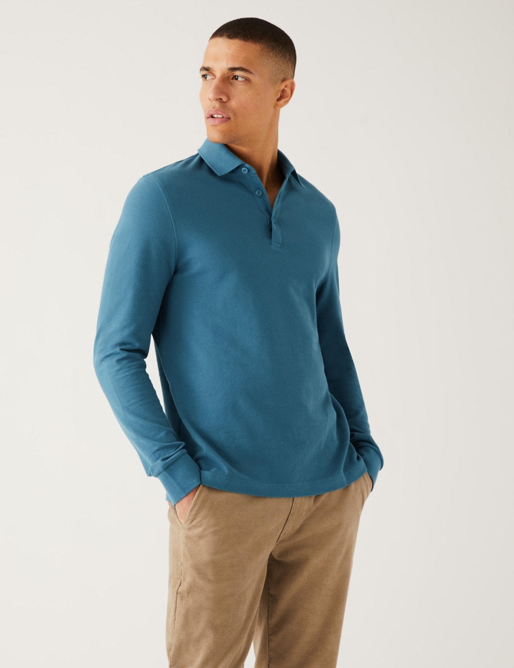 Long-sleeved Men’s Polo Shirts | M&S