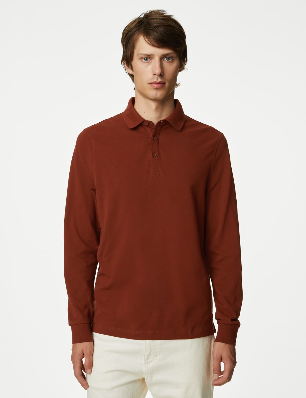Long-sleeved Men’s Polo Shirts | M&S