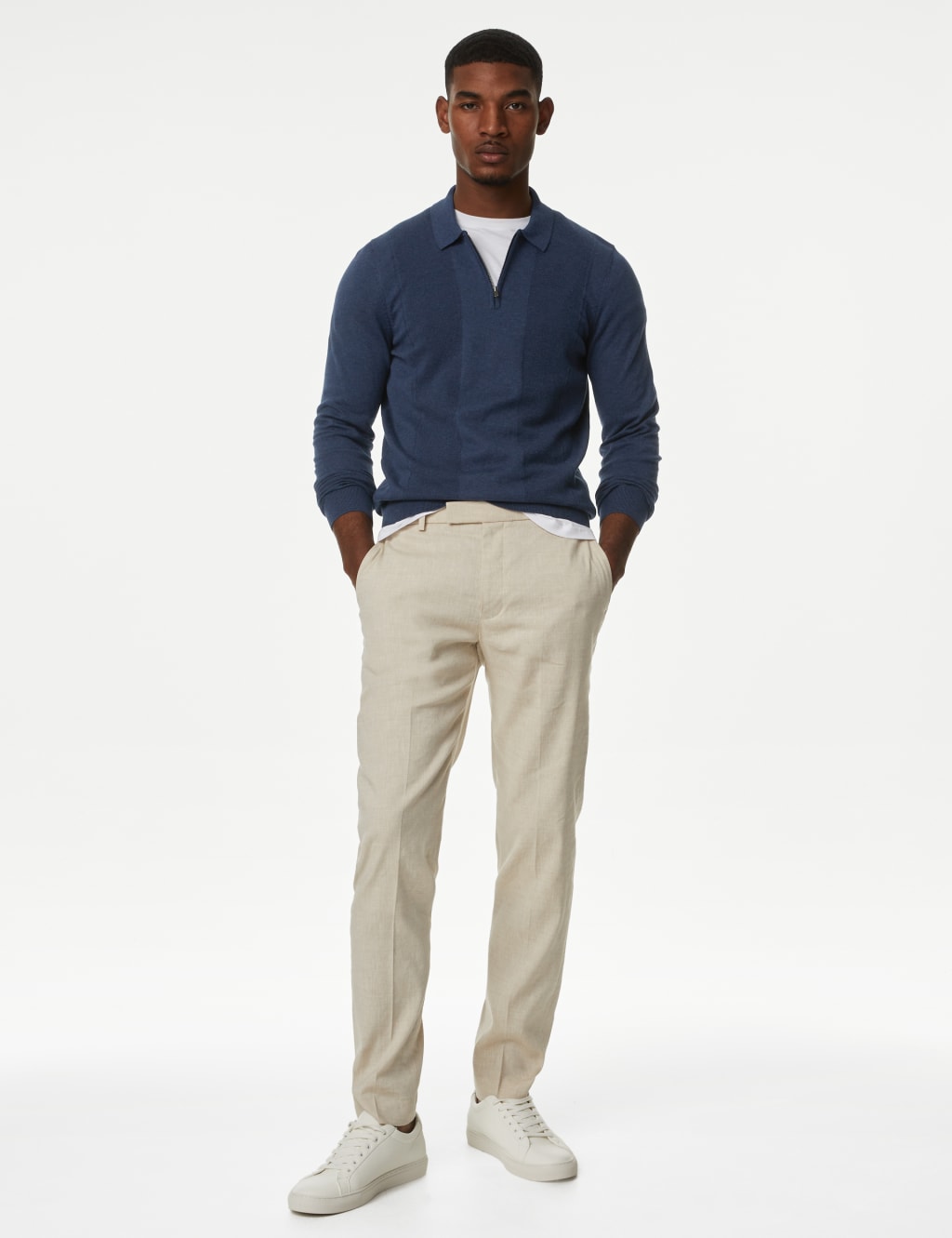 Mens Long Sleeved Knitted Polo Shirts Mands