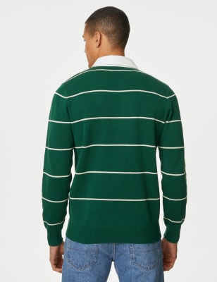 Pure Cotton Striped Knitted Rugby Shirt