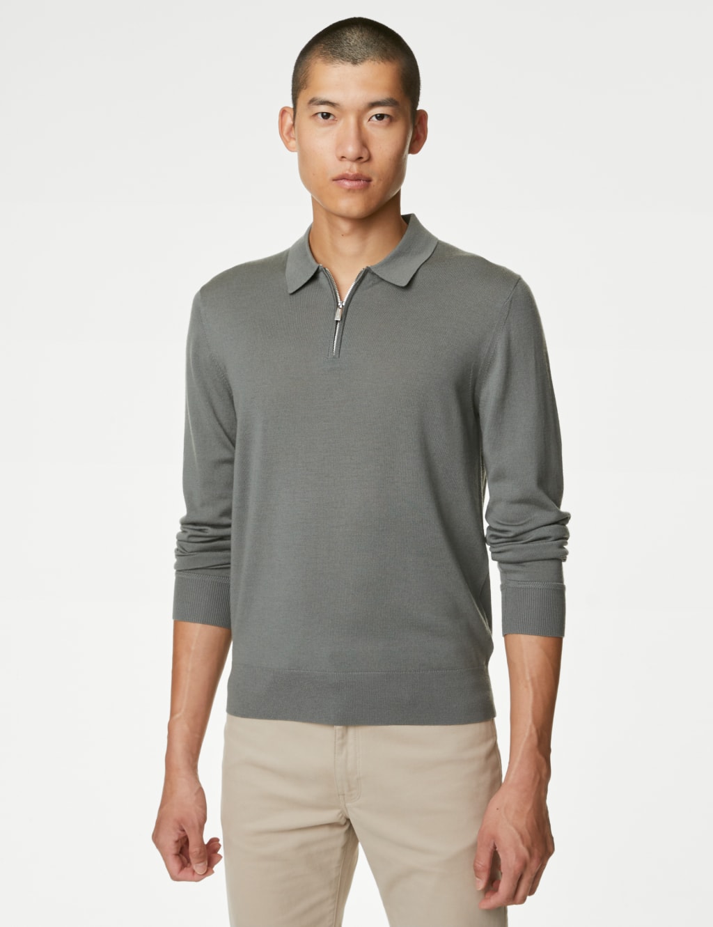 Men’s Merino Wool Polo Shirts | M&S