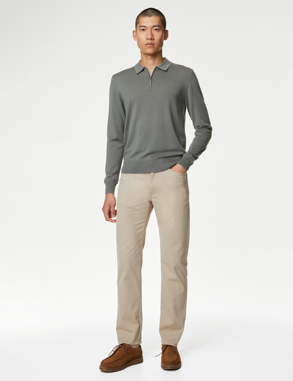 Men’s Merino Wool Polo Shirts | M&S