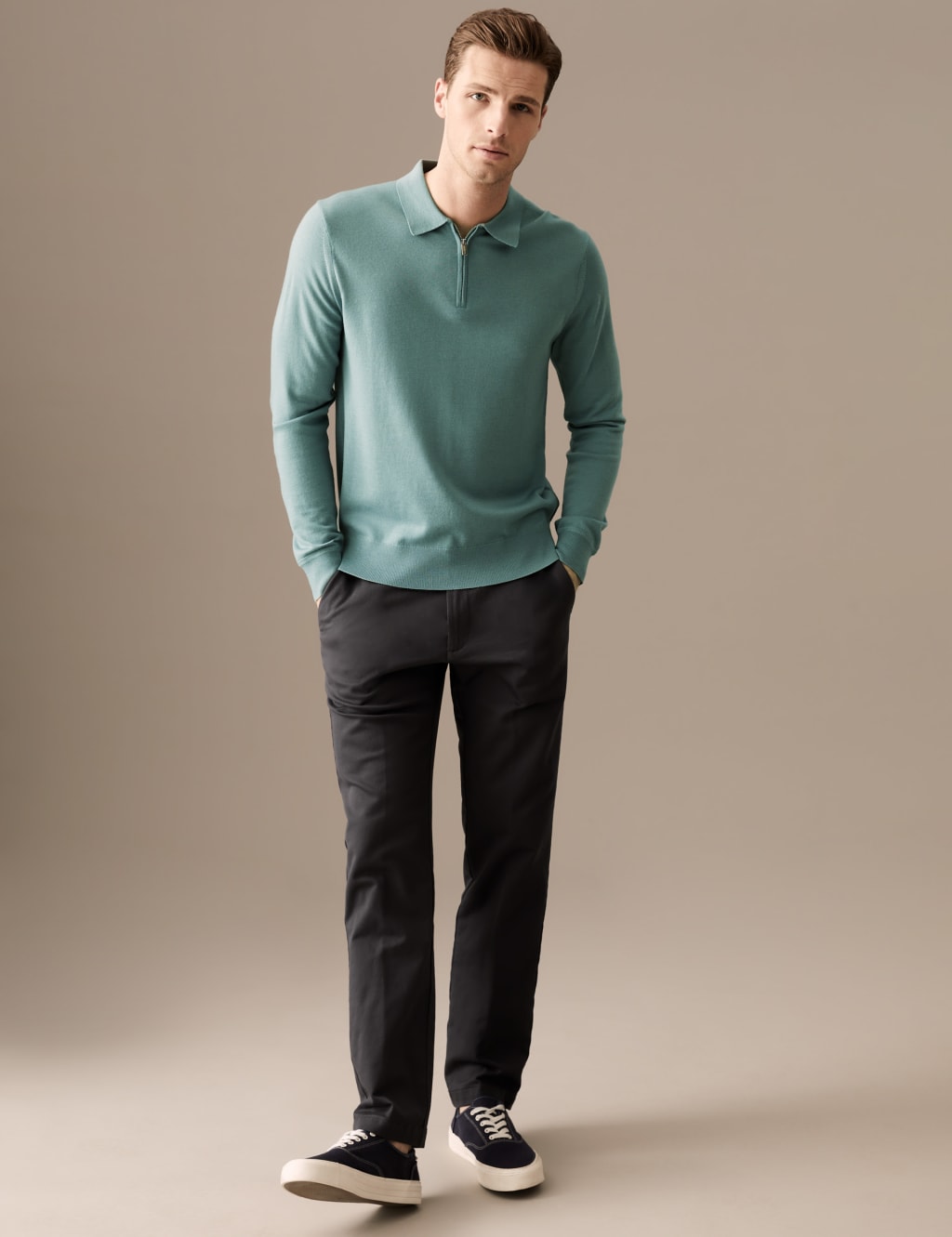Men’s Merino Wool Polo Shirts | M&S