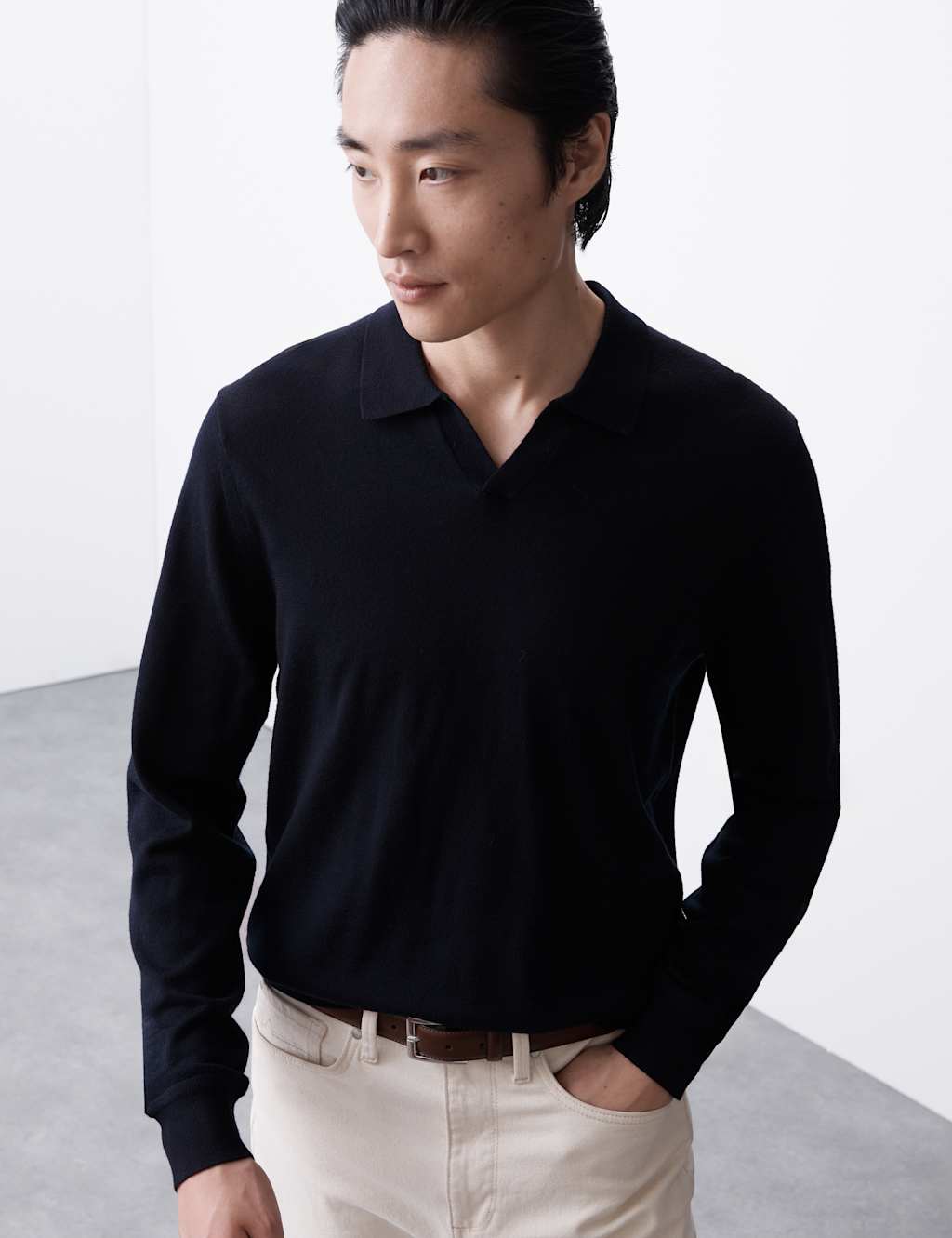 Men’s Merino Wool Polo Shirts | M&S