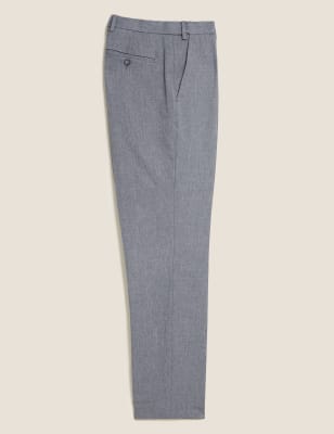 Regular Fit Flat Front Trousers