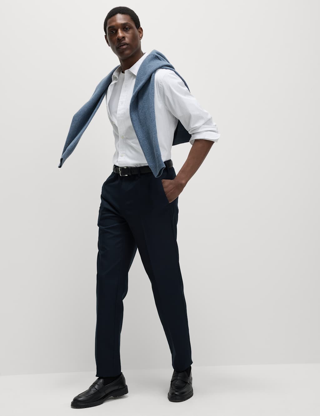 Men’s Smart Navy Trousers | M&S