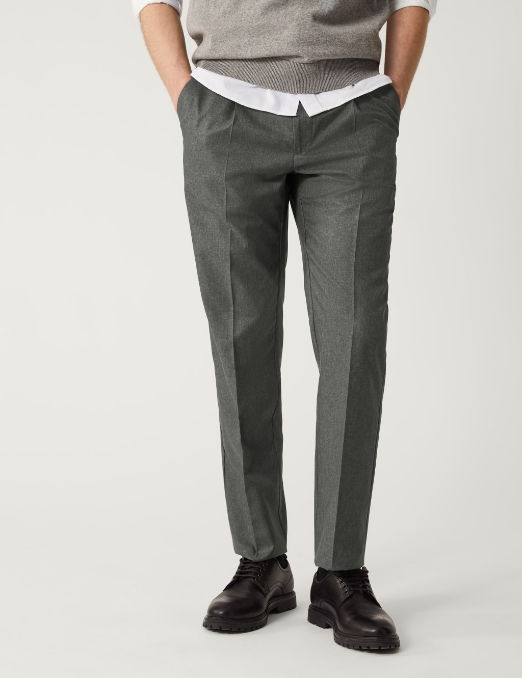 Men’s Regular-Fit Smart Trousers | M&S