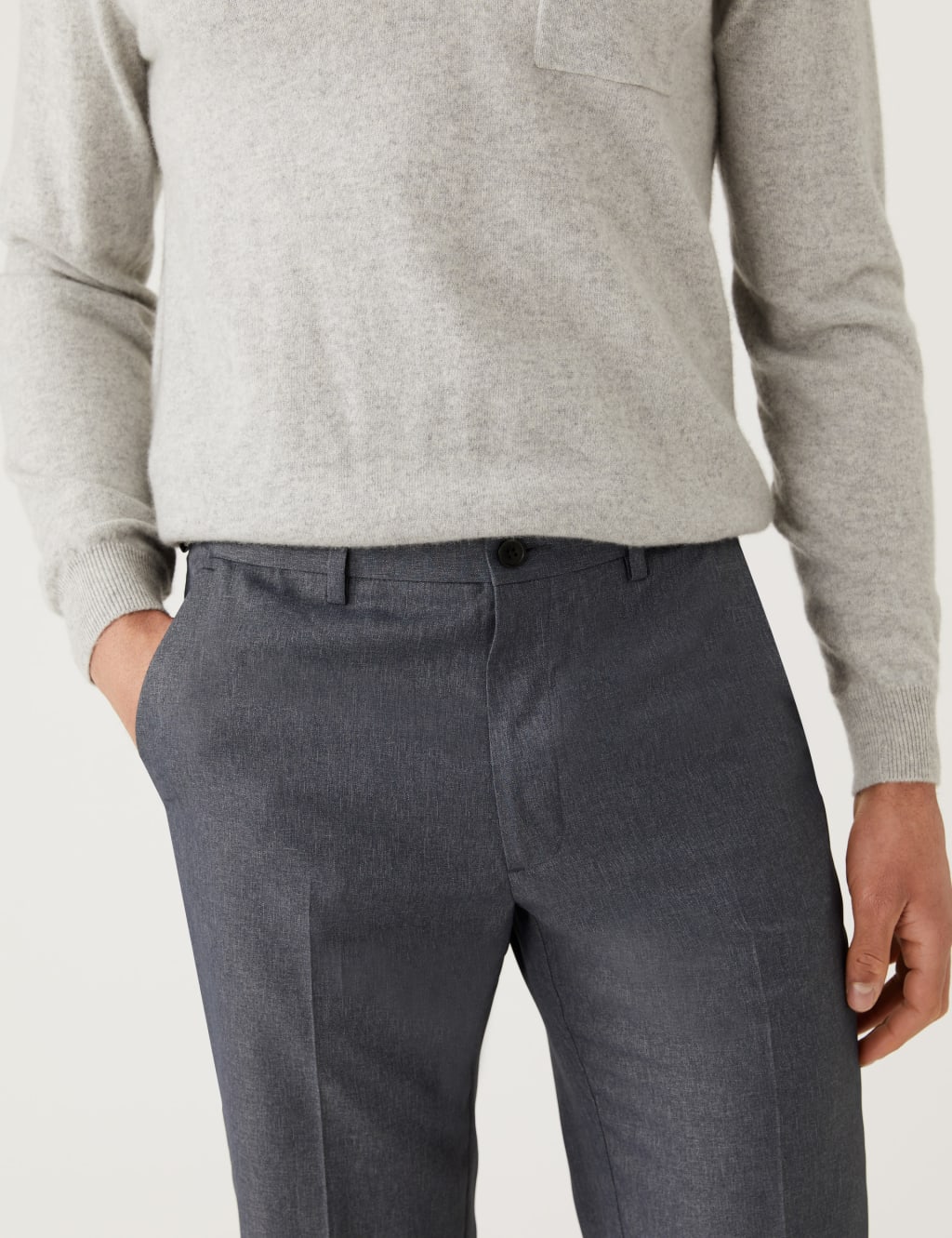 Men’s Regular-Fit Smart Trousers | M&S