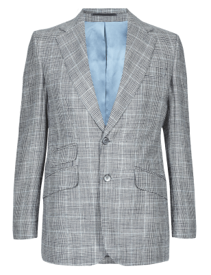 Prince of Wales Check Jacket with Wool | Best of British for M&S ...