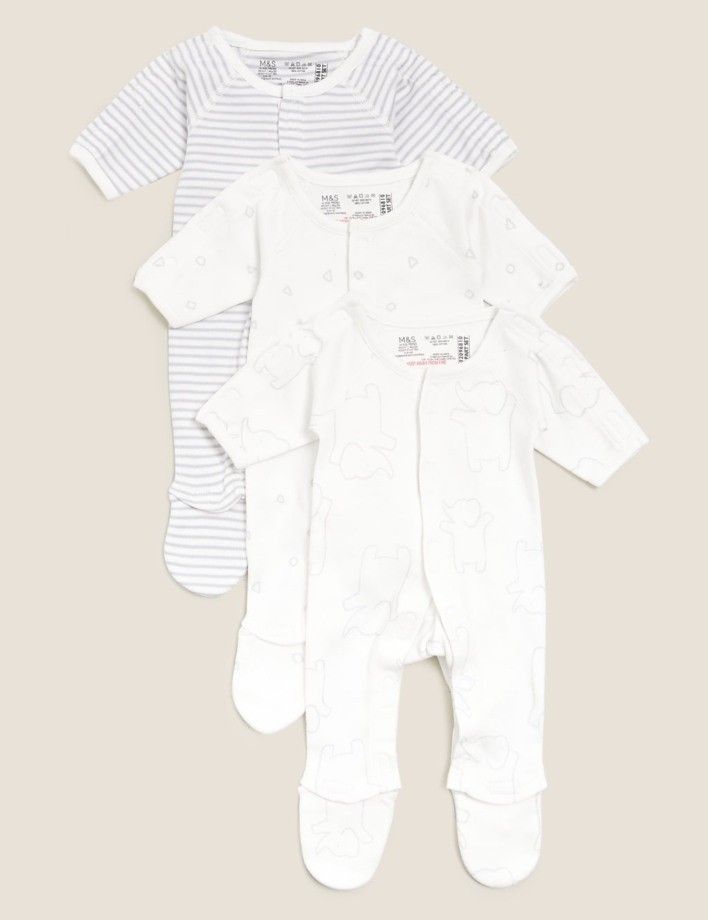 Babies’ White Sleepsuits | M&S