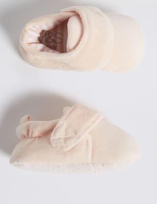 Baby Padded Riptape Slippers (0 Month -18 Mths) | M&S