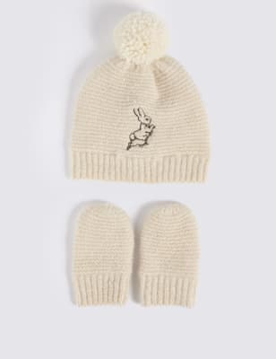 Baby Peter Rabbit™ Hat & Mittens Set | M&S