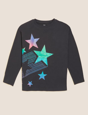 Pure Cotton Glitter Star Top