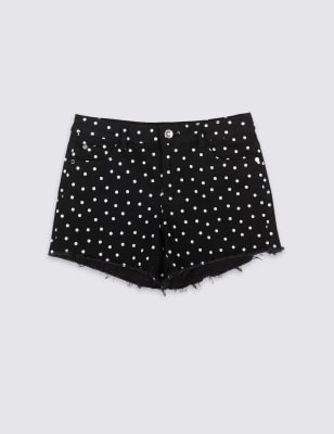 Cotton Spotted Shorts with Stretch (3-16 Years) | M&S