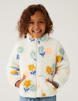 Borg Fleece Floral Jacket