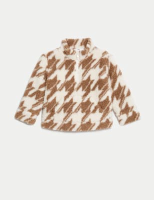 Printed Borg Fleece Half Zip Top (2-8 Yrs)