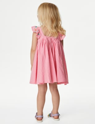 Pure Cotton Floral Dress with Scrunchie