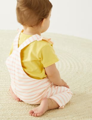 Pure Cotton Striped Dungarees