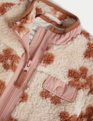 Floral Borg Jacket (0-3 Yrs)