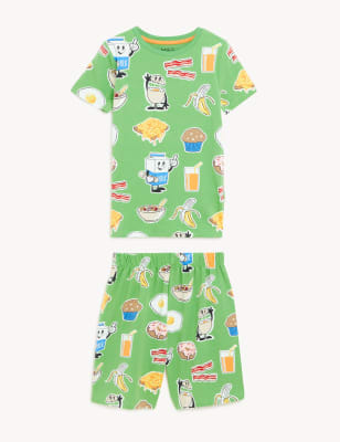 Cotton Rich Breakfast Print Short Pyjama Set