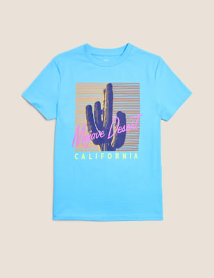Pure Cotton California Slogan T Shirt 6 16 Yrs