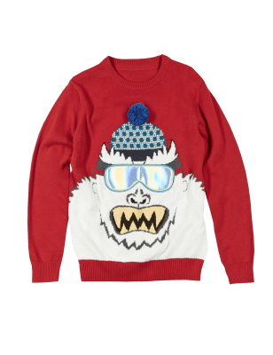 Cotton Rich Snow Yeti Christmas Jumper (5-14 Years) | M&S
