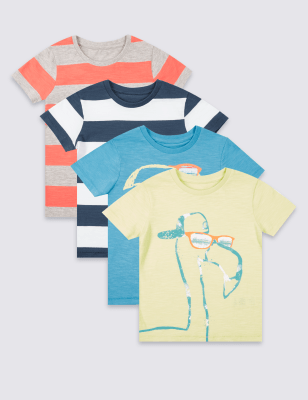 4 Pack Short Sleeve T-Shirt (3 Months - 5 Years) | M&S