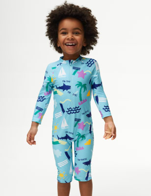 Beach Graphic All In One Swimsuit (2-8 Yrs) | M&S KR