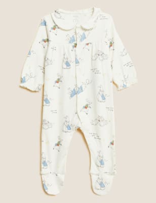 2pk Pure Cotton Peter Rabbit™ Sleepsuits (7lbs - 3 Yrs)