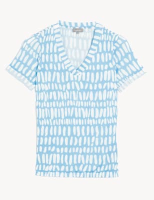 Jersey Printed T-Shirt | JAEGER | M&S