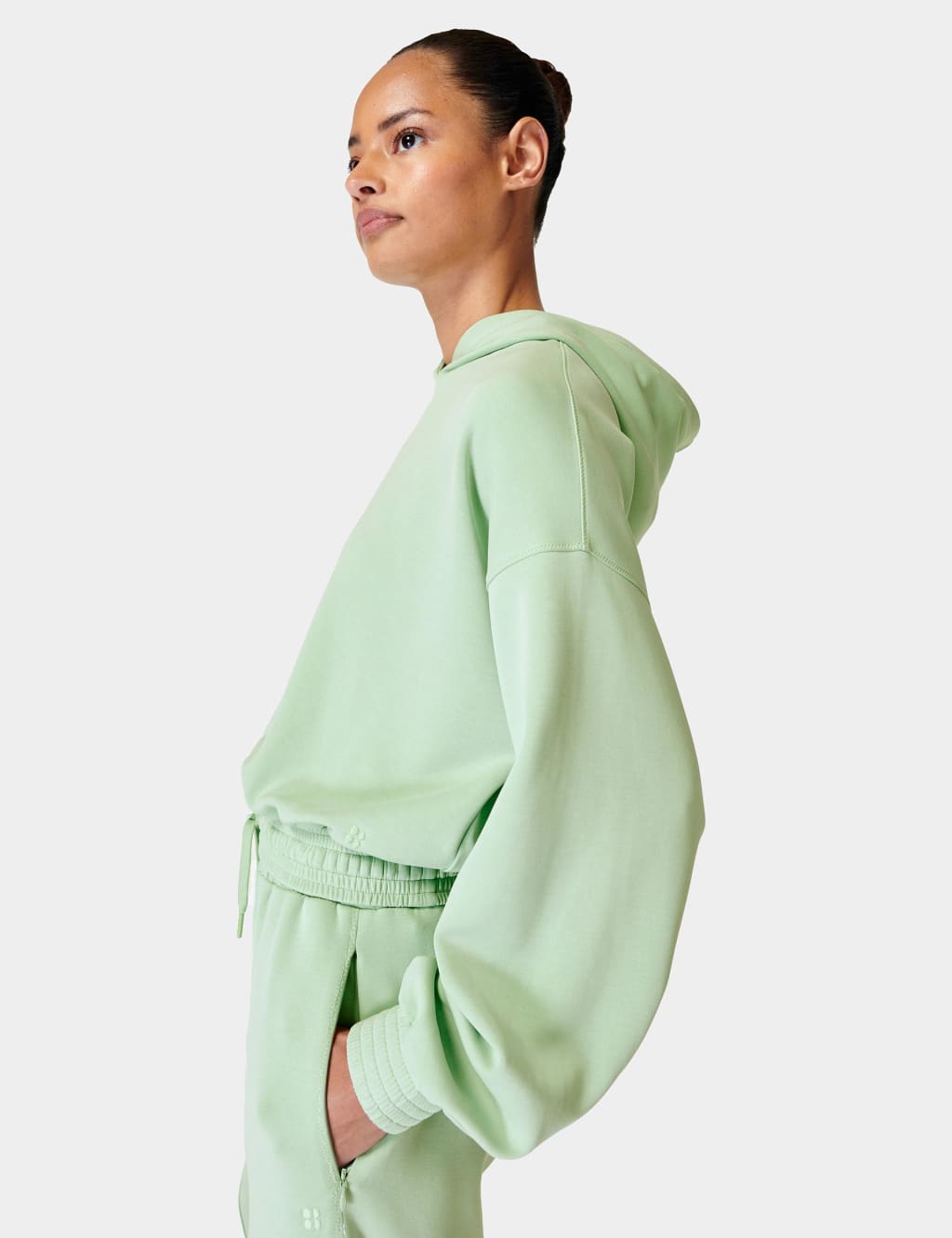 Sand Wash CloudWeight Relaxed Crop Hoodie | Sweaty Betty | M&S