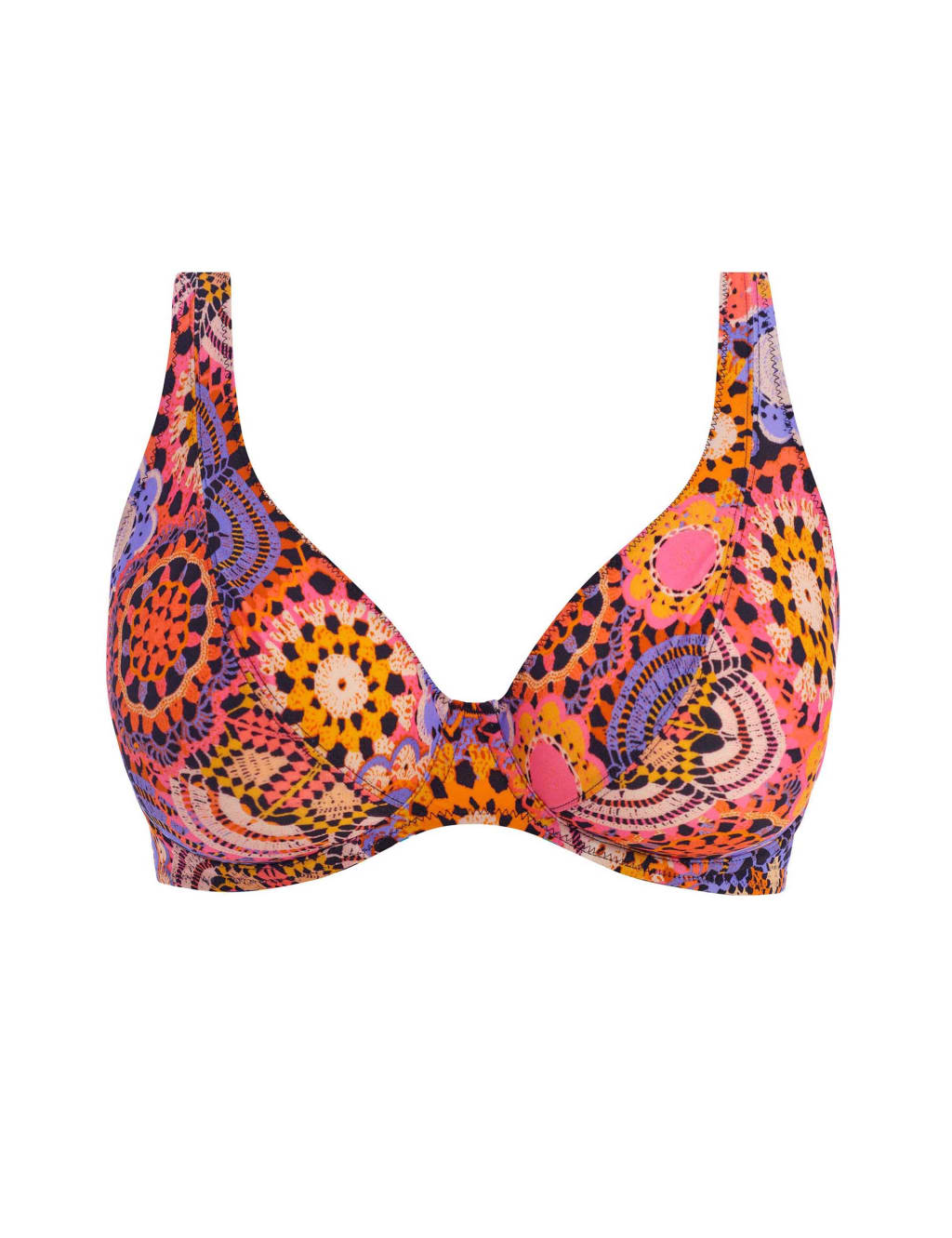 Santiago Nights Printed Wired Plunge Bikini Top Freya Mands