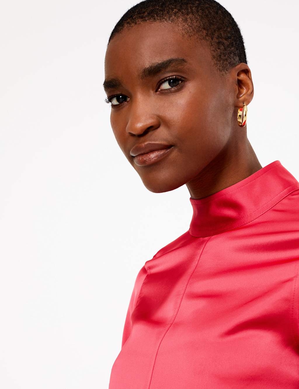 Satin High Neck Shell Top | Autograph | M&S