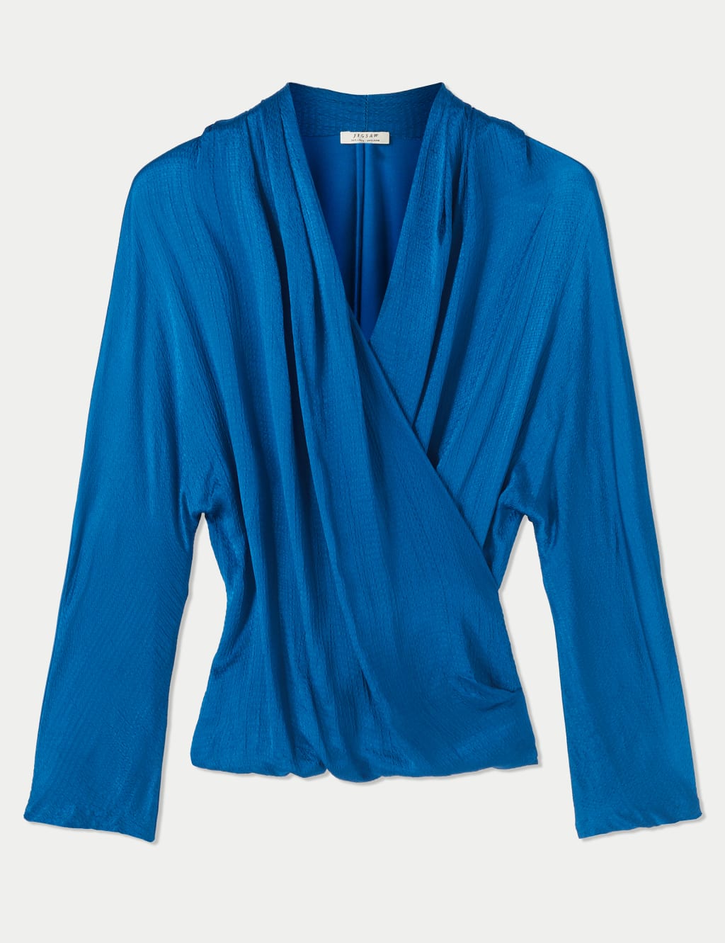 Satin Textured Draped Wrap Top | Jigsaw | M&S