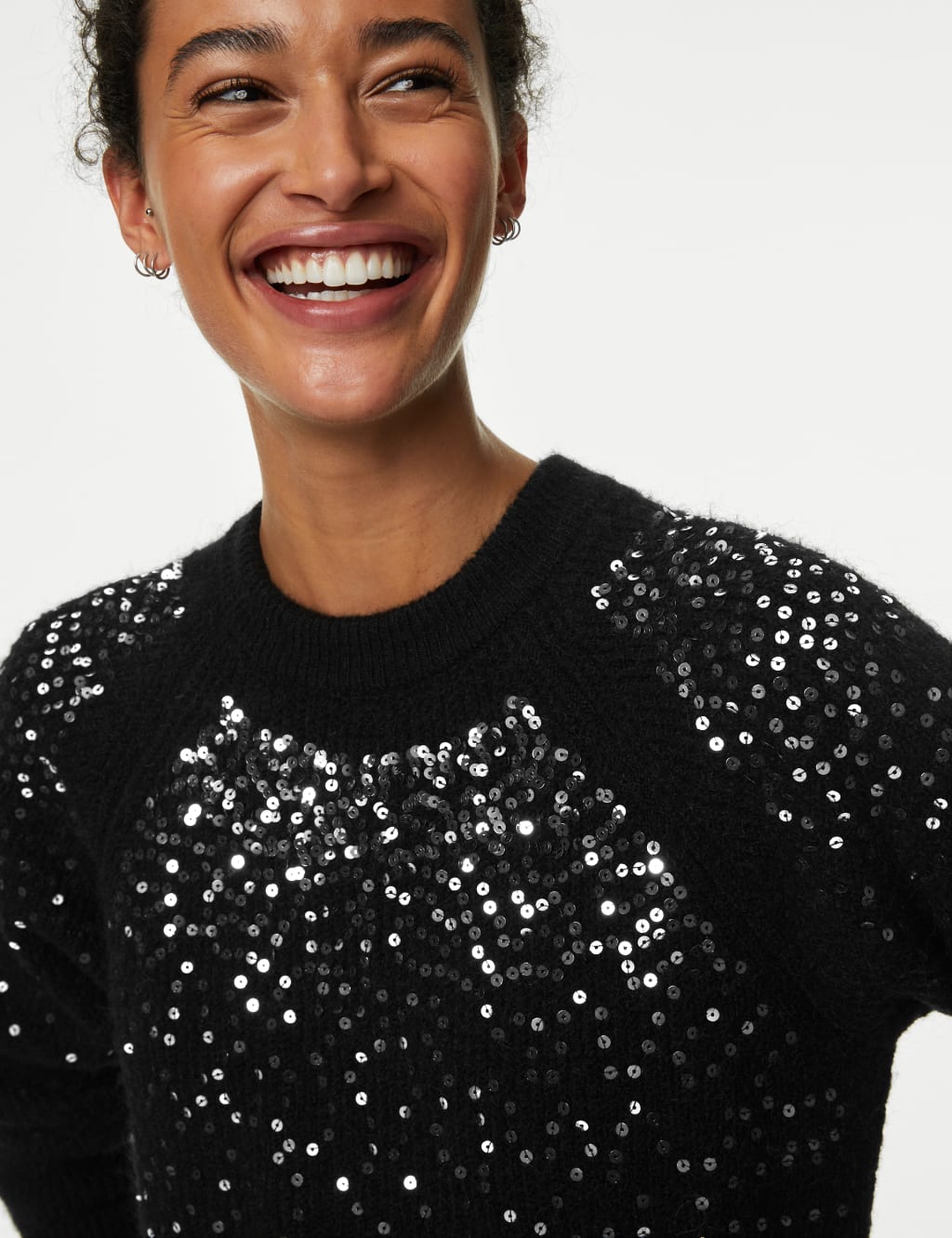Sequin Crew Neck Jumper | M&S Collection | M&S