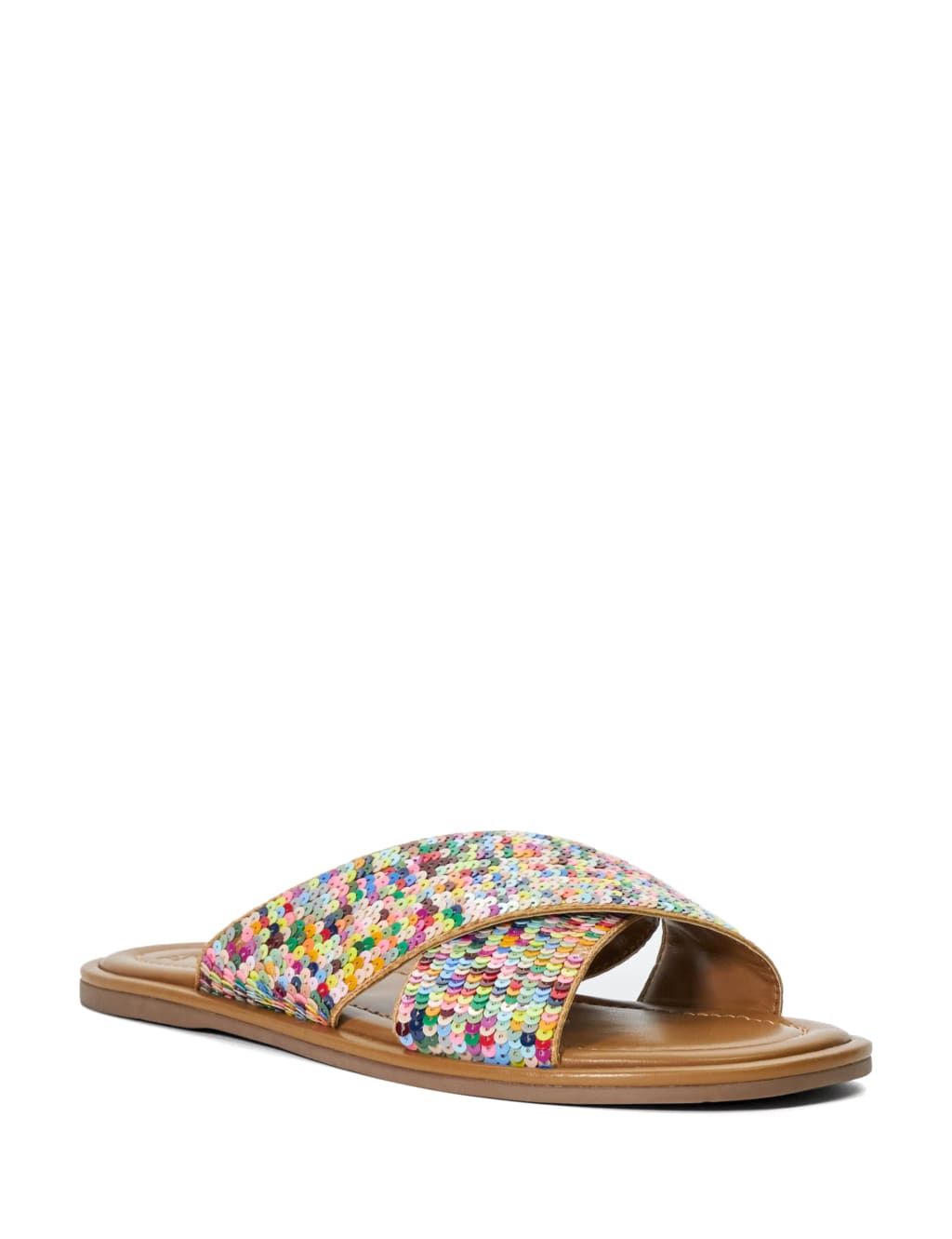 Sequin Crossover Flat Sliders | Dune London | M&S