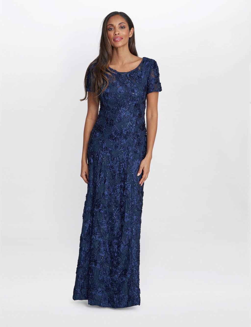 Sequin Round Neck Maxi Column Dress | Gina Bacconi | M&S