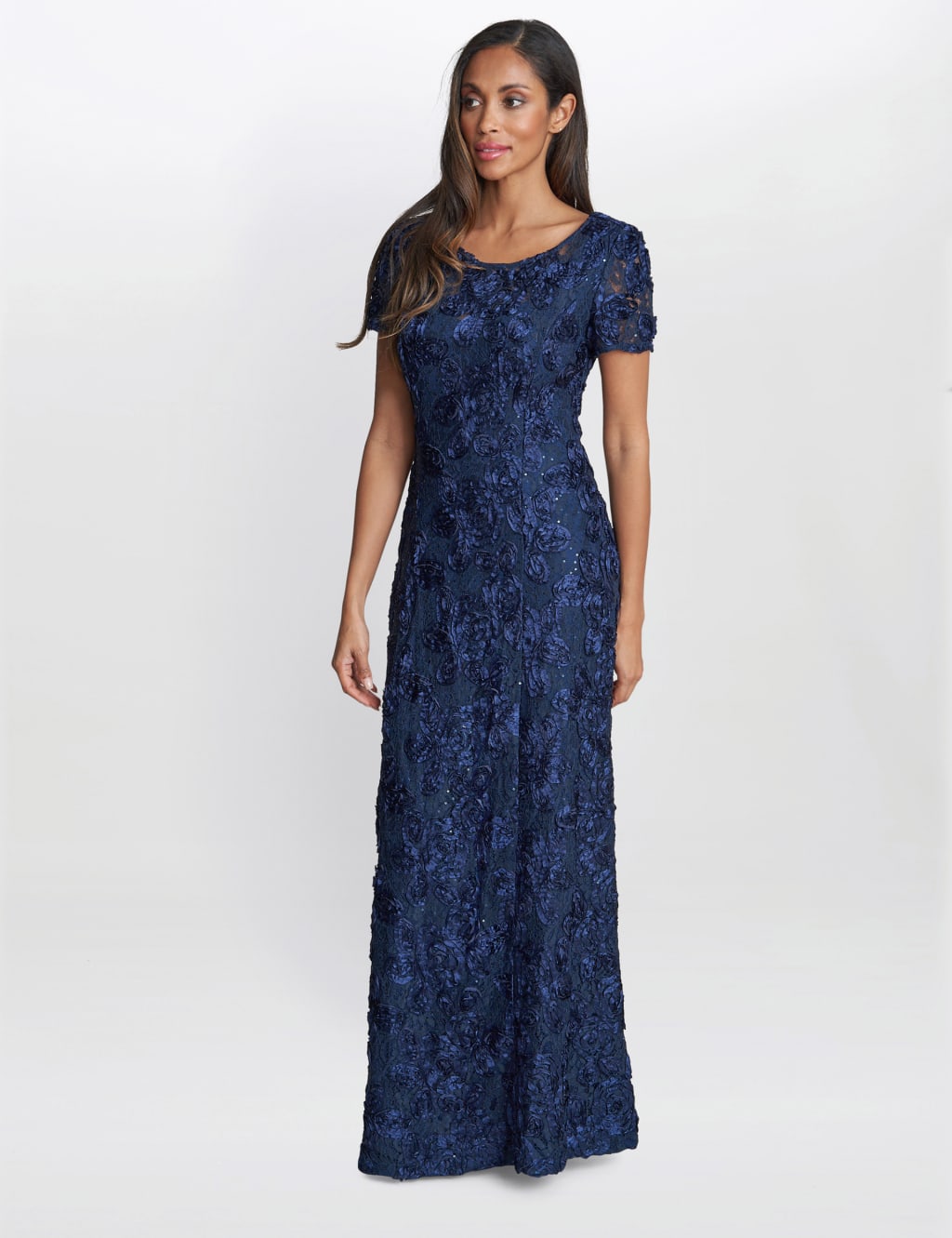 Sequin Round Neck Maxi Column Dress | Gina Bacconi | M&S