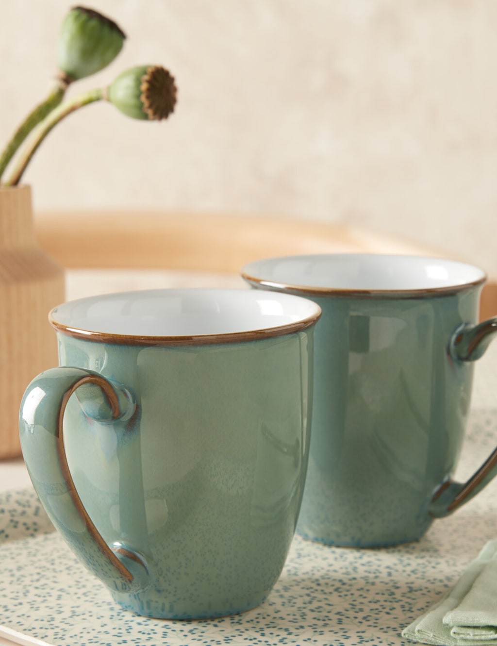 Set of 2 Regency Green Mugs | Denby | M&S