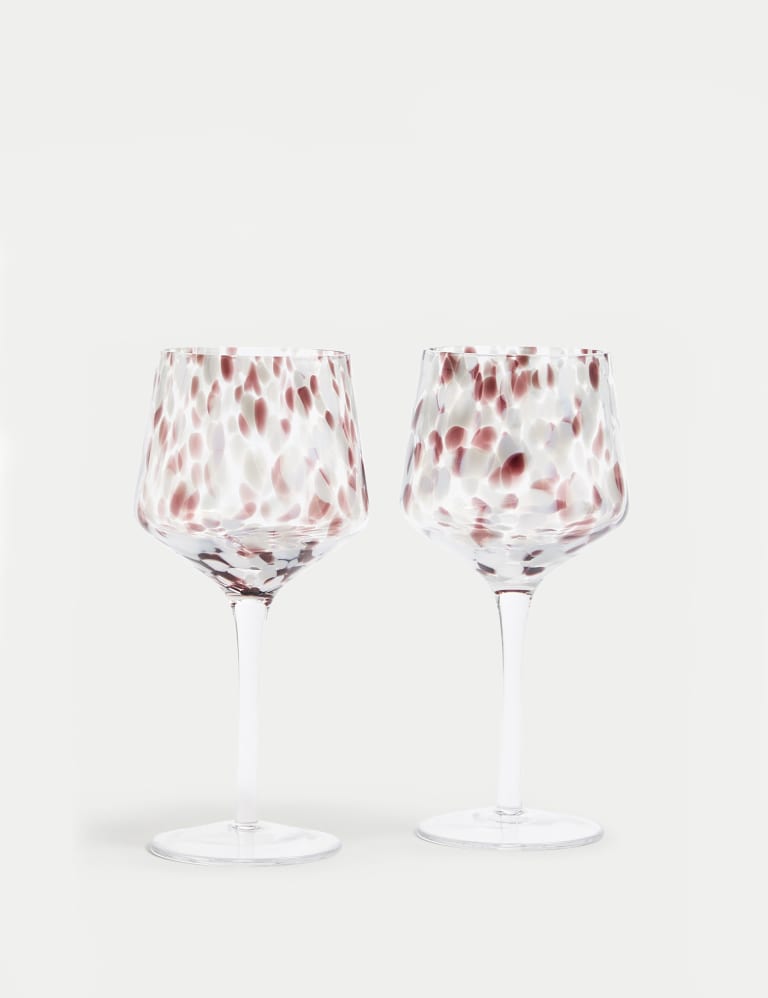 Set Of 2 Speckled Wine Glasses Mands Collection Mands