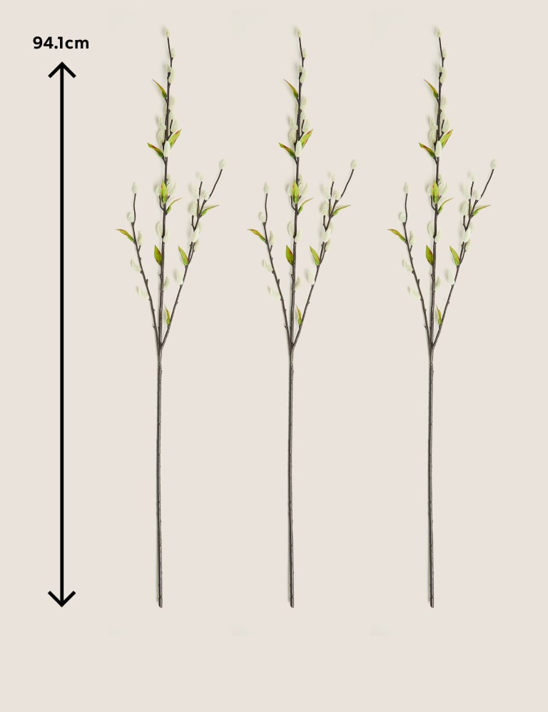 Set of 3 Artificial Willow Single Stems | Moss & Sweetpea | M&S