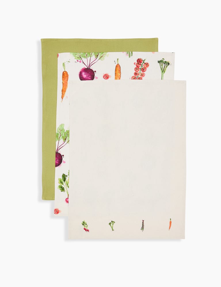 Set of 3 Patterned Tea Towels | M&S