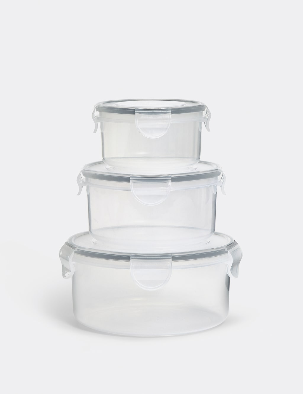 Set of 3 Round Clip Storage Containers | M&S Collection | M&S