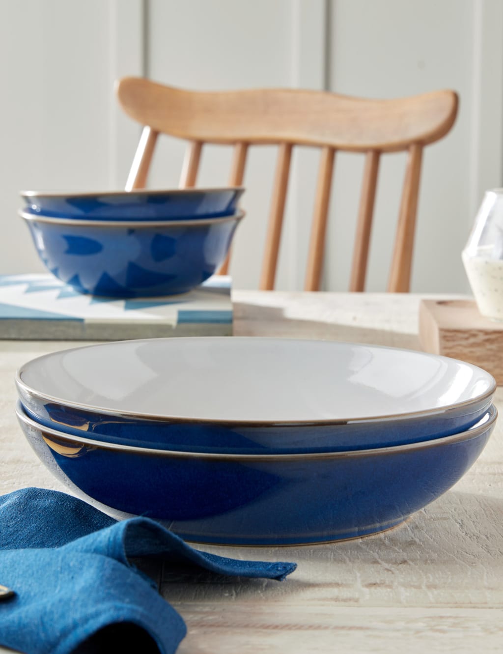Set of 4 Imperial Blue Pasta Bowls | Denby | M&S