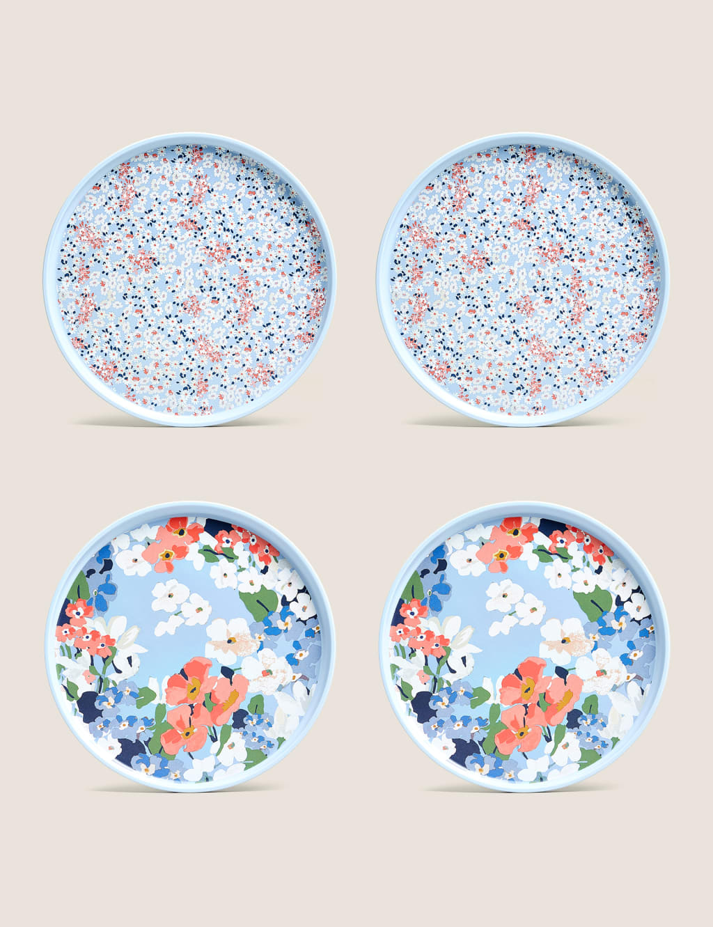 Set of 4 Joules Floral Picnic Side Plates | JOULES | M&S