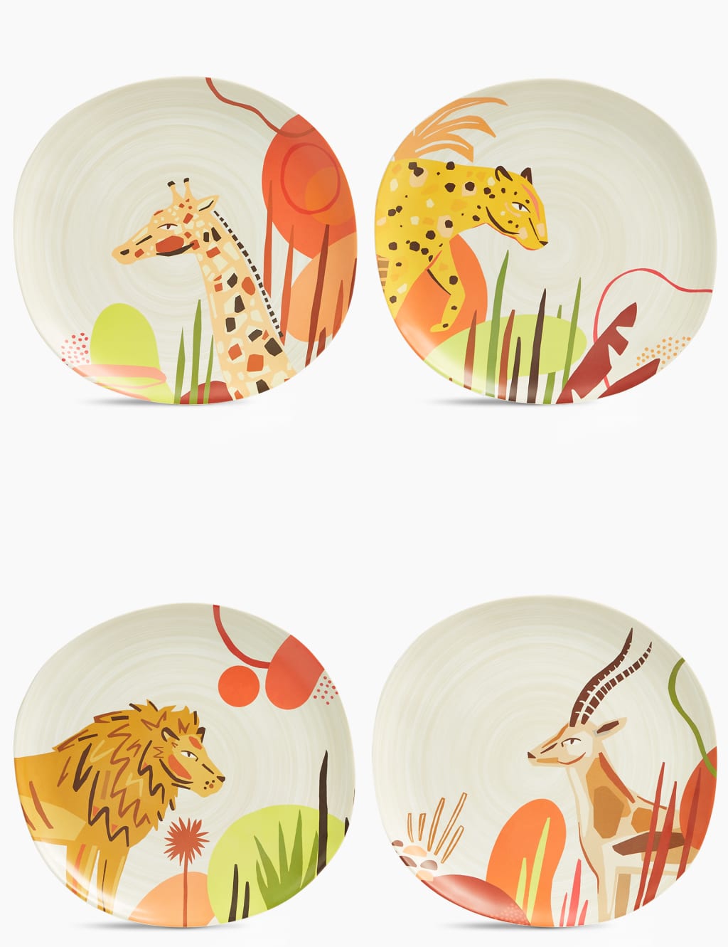 Set of 4 Jungle Dinner Plates | M&S