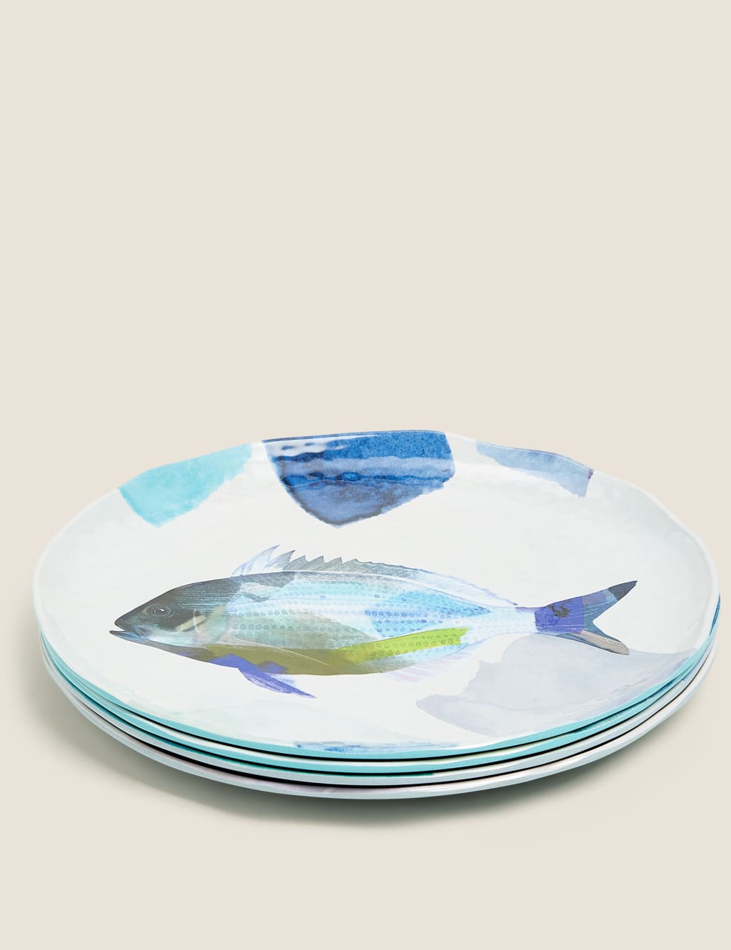 Set of 4 Nautical Dinner Plates | M&S