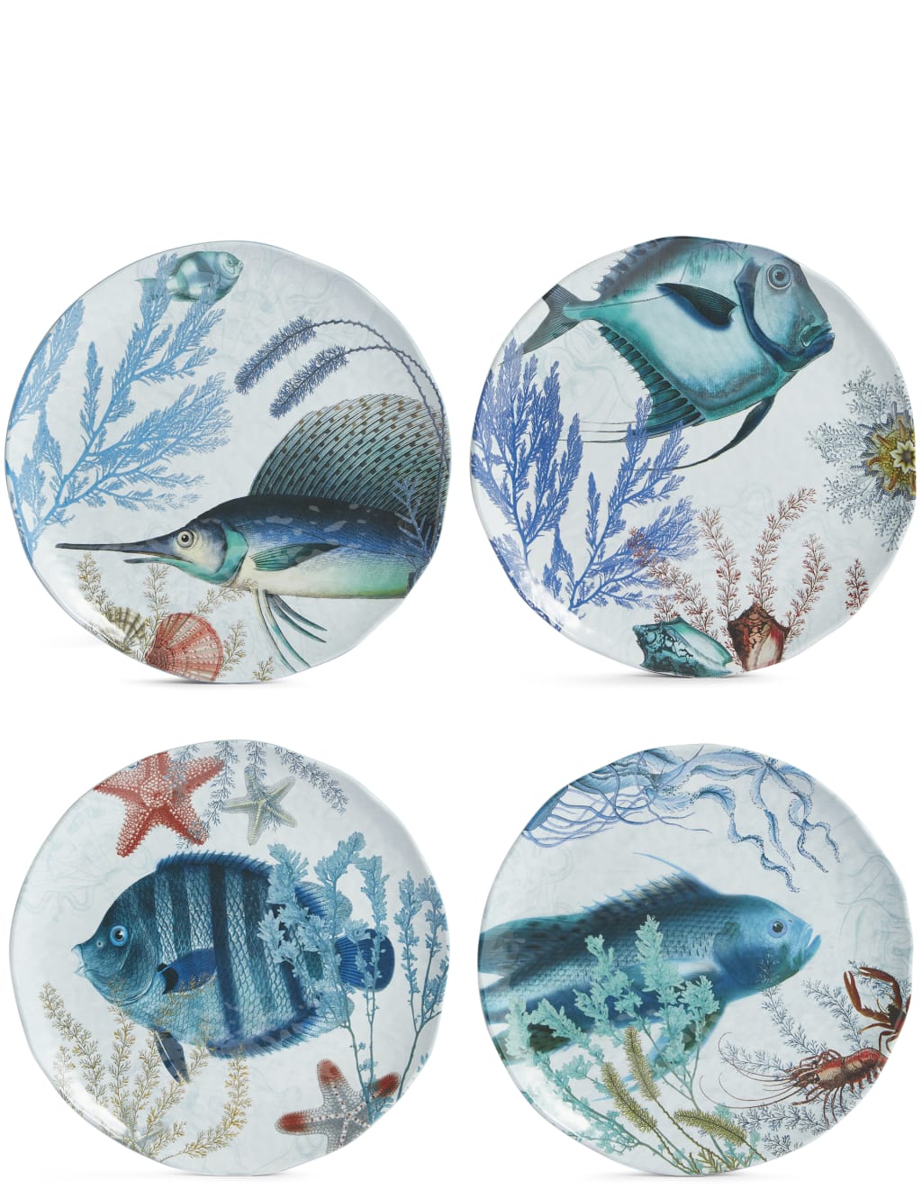 Set of 4 Nautical Side Plates | M&S